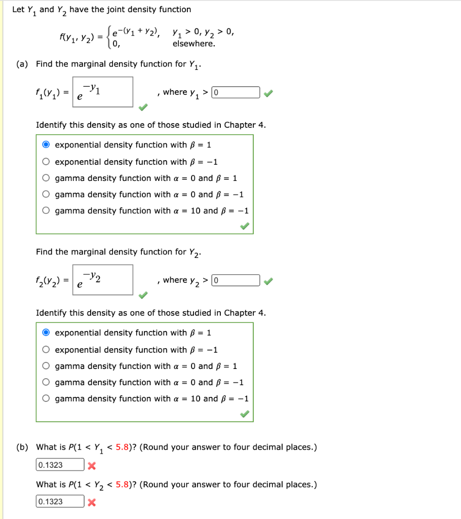 Solved Only Part B Let Y1 And Y2 Have The Joint Density