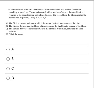 Solved A block released from rest slides down a frictionless | Chegg.com