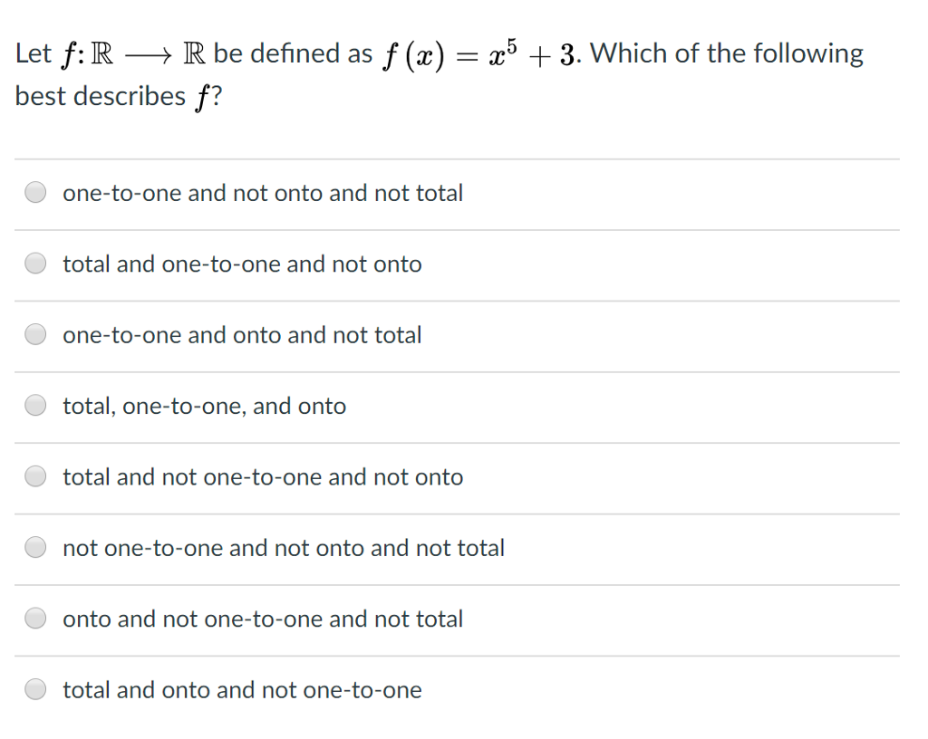 Solved x5 + 3, which of the following Let f: R → R be | Chegg.com
