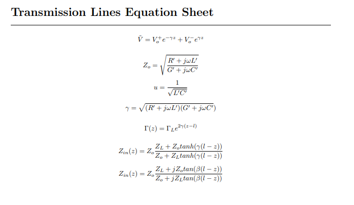 Solved I Do Not Understand These Transmission Line