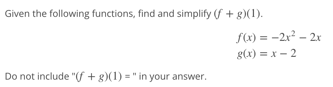 Solved Given the following functions, find and simplify | Chegg.com