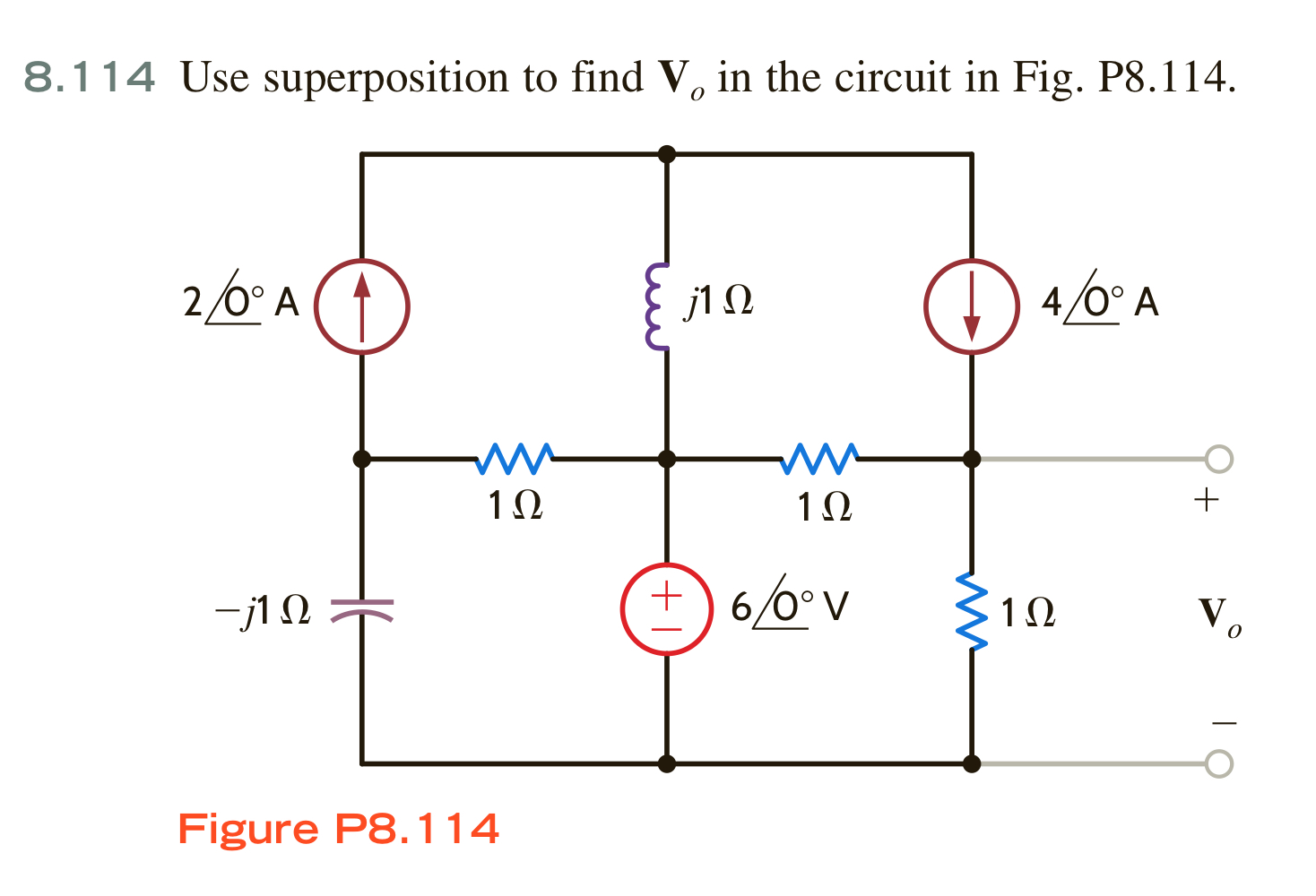 Solved 8.114 Use superposition to find Vo in the circuit in | Chegg.com
