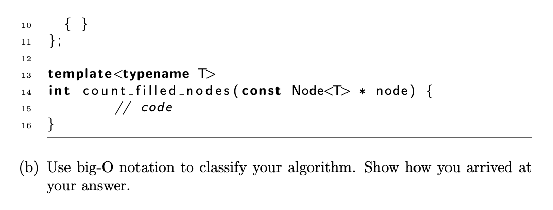 Solved 5. (15 points) Write a C++ function that counts the | Chegg.com