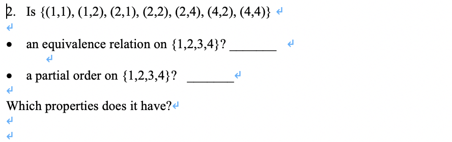 Solved an equivalence relation on (1,2,3,4)7 a partial order | Chegg.com