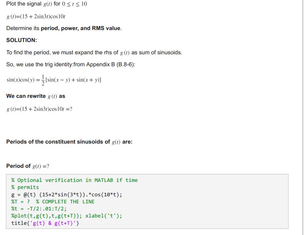 Solved Plot the signal g(t) for 0≤t≤10 | Chegg.com
