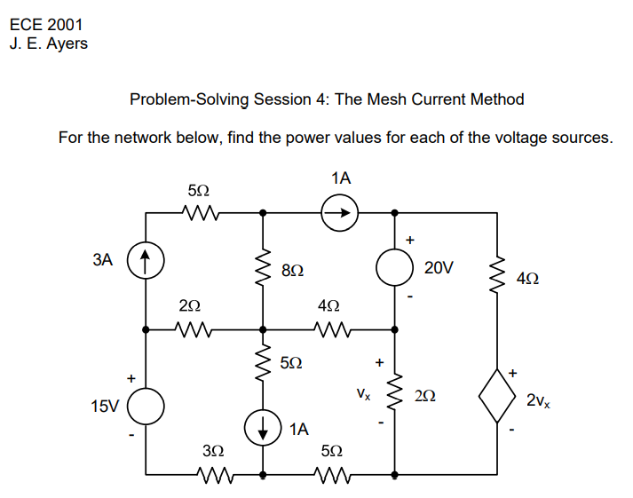 Solved ECE 2001 J. E. Ayers Problem-solving Session 4: The | Chegg.com