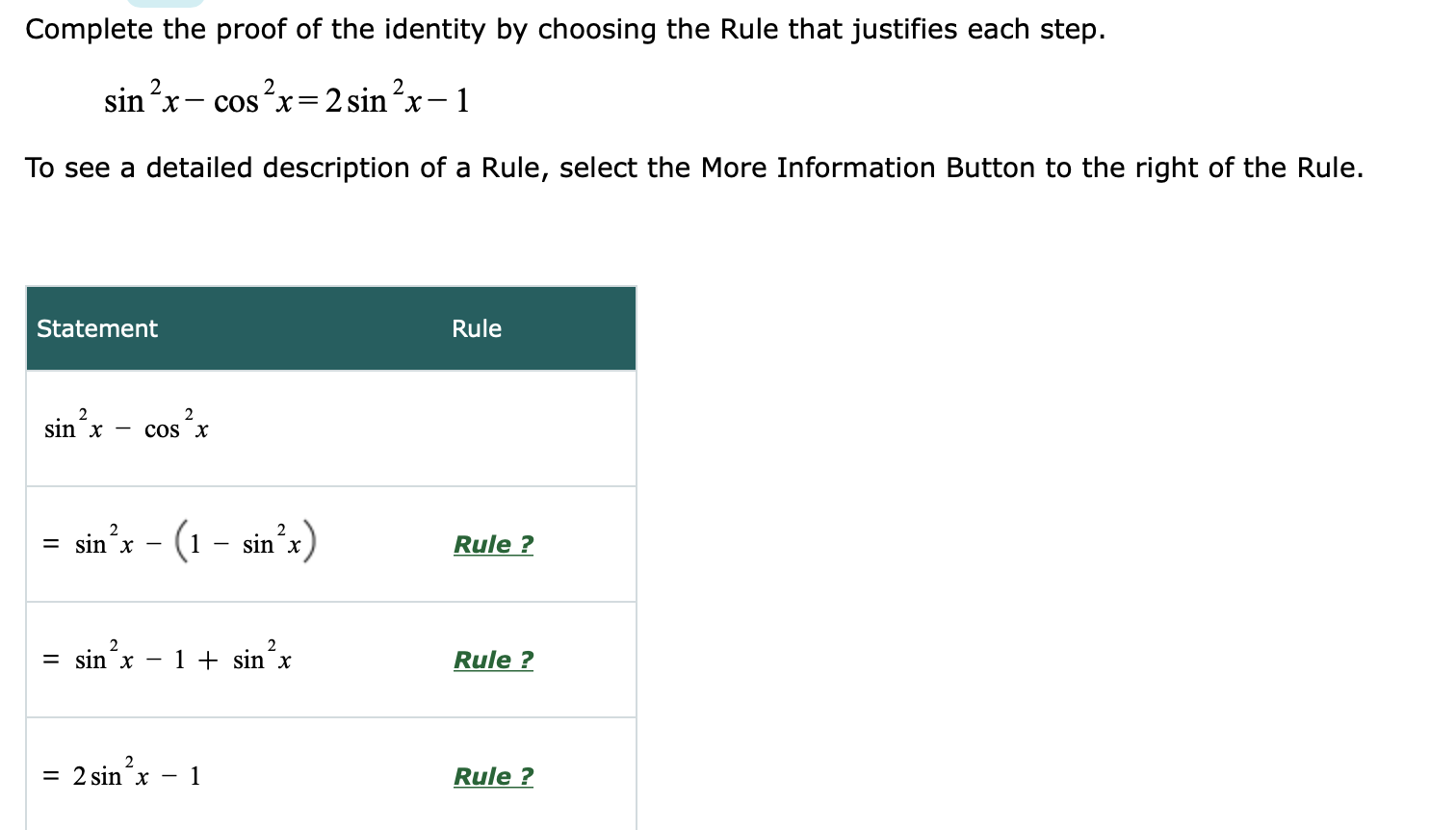 Solved Complete the proof of the identity by choosing the | Chegg.com