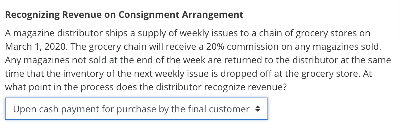 Solved Recognizing Revenue on Consignment Arrangement A | Chegg.com