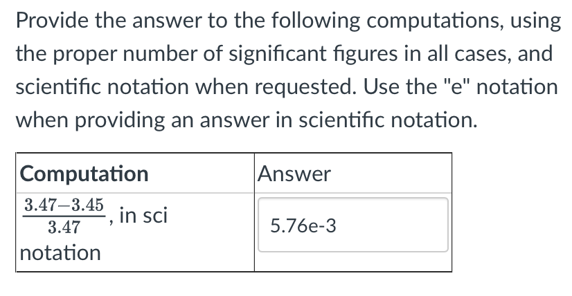 Solved Provide the answer to the following computations, | Chegg.com