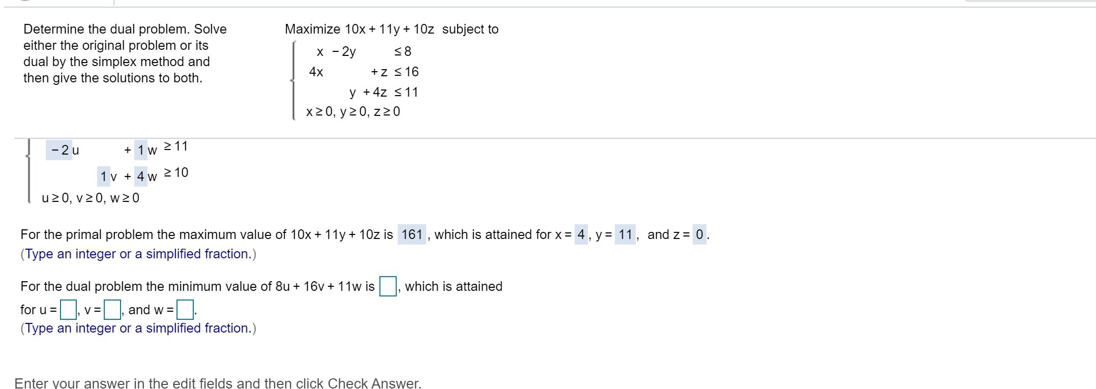 Solved Determine the dual problem. Solve either the original | Chegg.com
