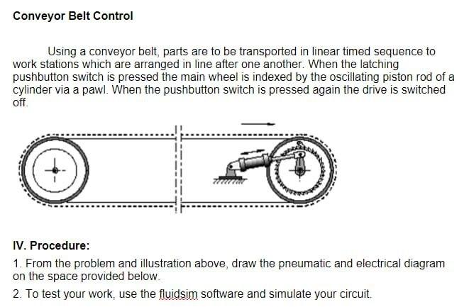 Solved Conveyor Belt Control Using a conveyor belt, parts | Chegg.com