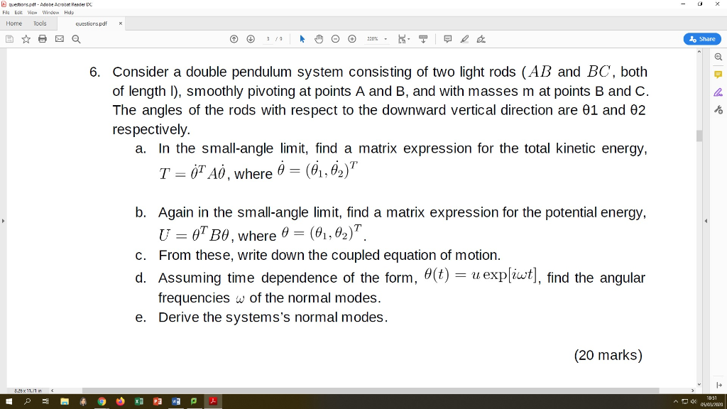Solved questions.pdt - Adobe Acrobat Reader File Edit Vies | Chegg.com
