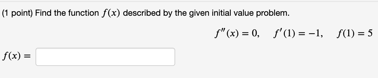 Solved 1 Point Find The Function Fx Described By The 