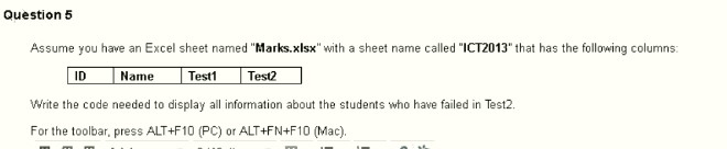 Solved Question 5 Assume you have an Excel sheet named | Chegg.com
