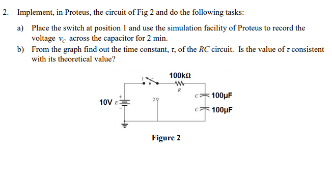 Solved 2. Implement, in Proteus, the circuit of Fig 2 and do | Chegg.com