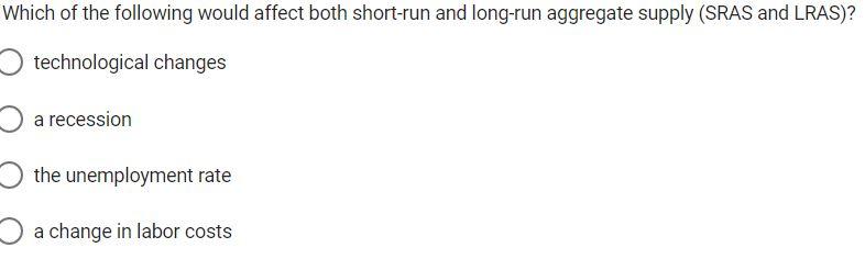 Solved Which of the following would affect both short-run | Chegg.com