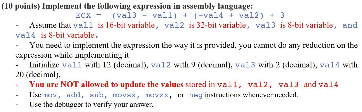 Solved (10 points) Implement the following expression in | Chegg.com