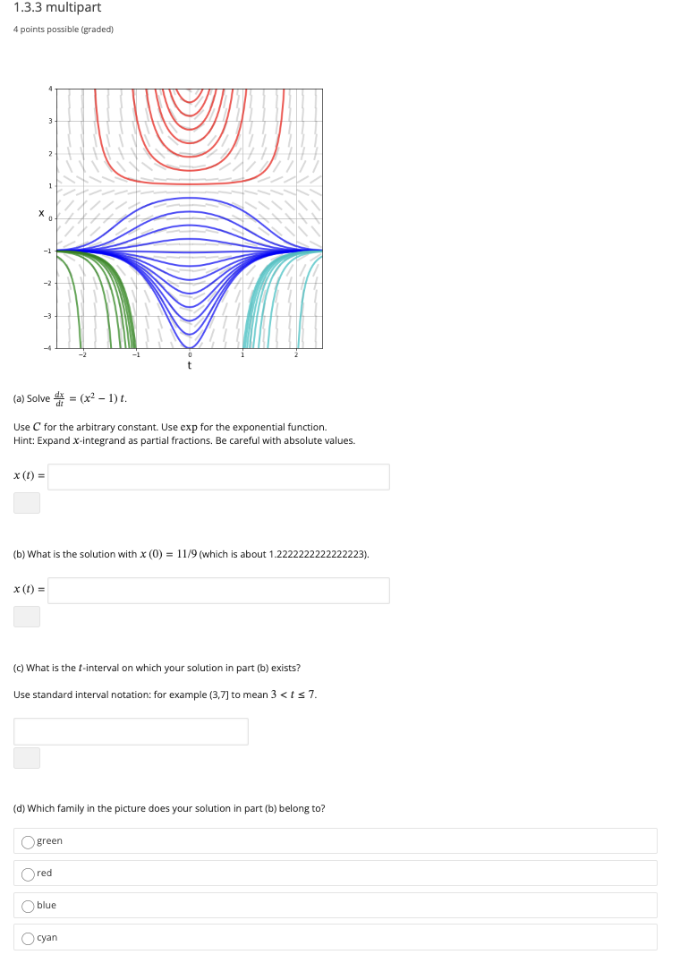 Solved 1.3.3 multipart 4 points possible (graded) (a) Solve | Chegg.com