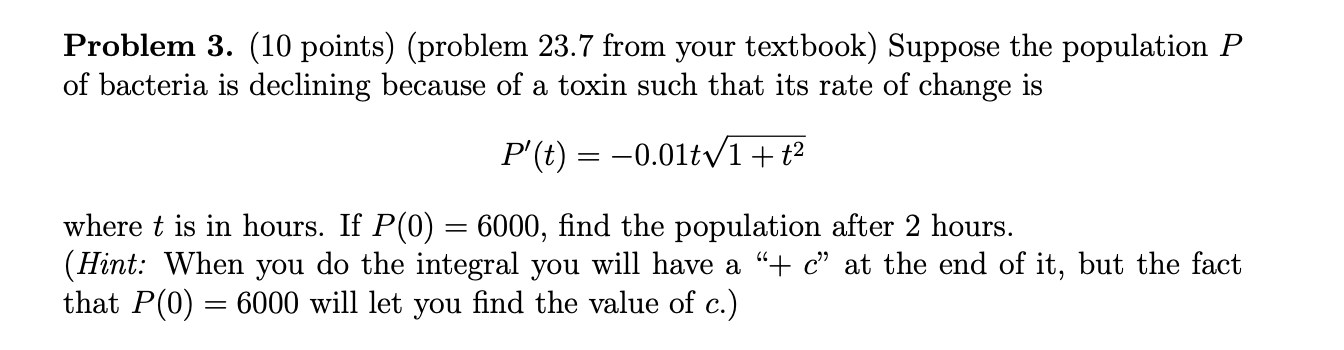 Solved Problem 3. (10 points) (problem 23.7 from your | Chegg.com