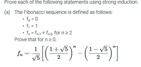Solved Prove each of the following statements using strong | Chegg.com