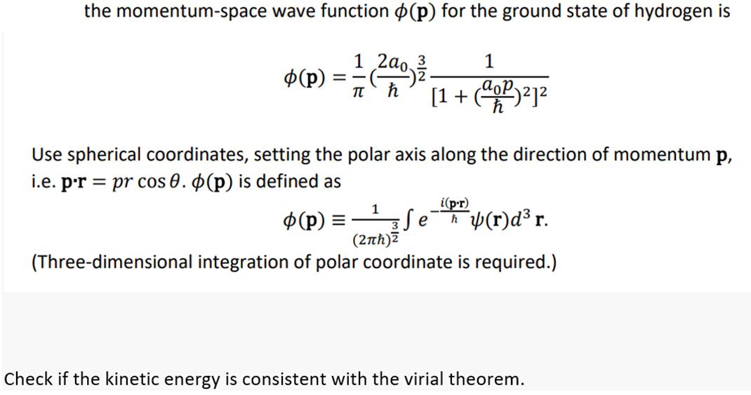Solved the momentum-space wave function 0(p) for the ground | Chegg.com
