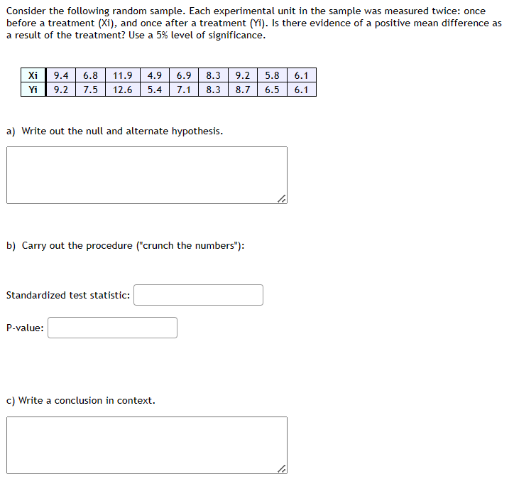 Solved Consider the following random sample. Each | Chegg.com
