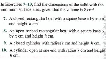 Solved In Exercises 7-10, find the dimensions of the solid | Chegg.com