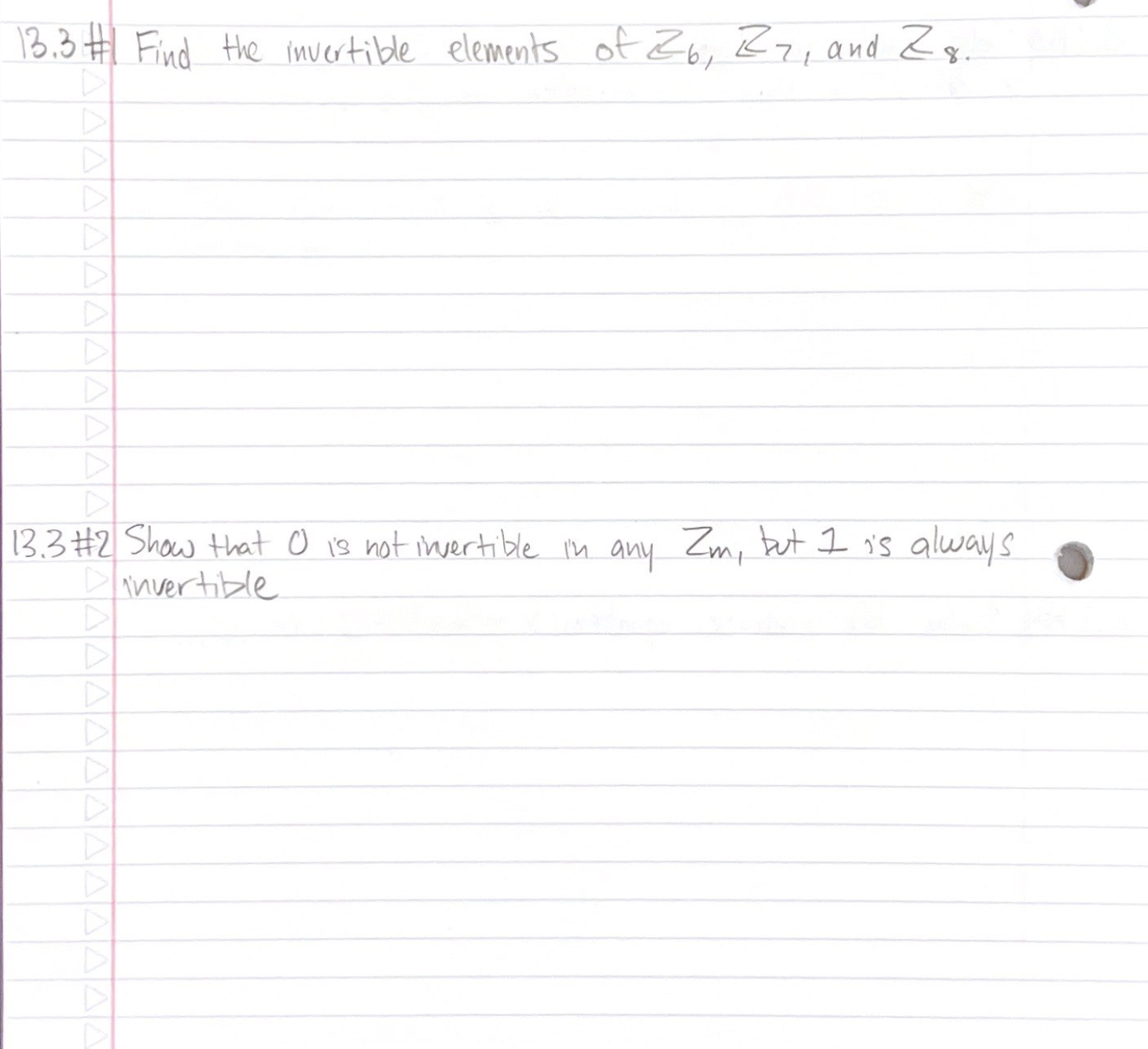 Solved 3.3H Find the invertible elements of Z6,Z7, and Z8. | Chegg.com