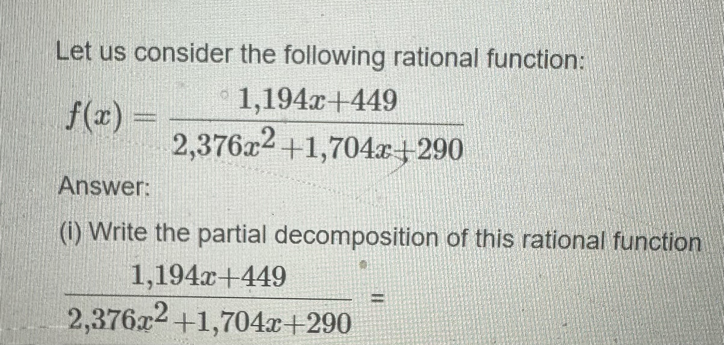 Solved Let us consider the following rational | Chegg.com