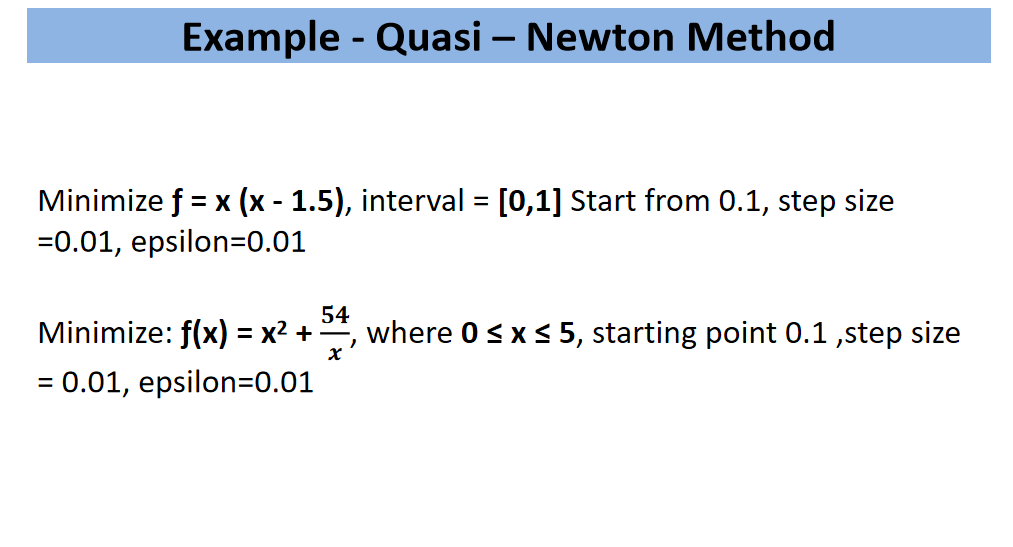 Solved Minimize f=x(x−1.5), interval =[0,1] Start from 0.1, | Chegg.com