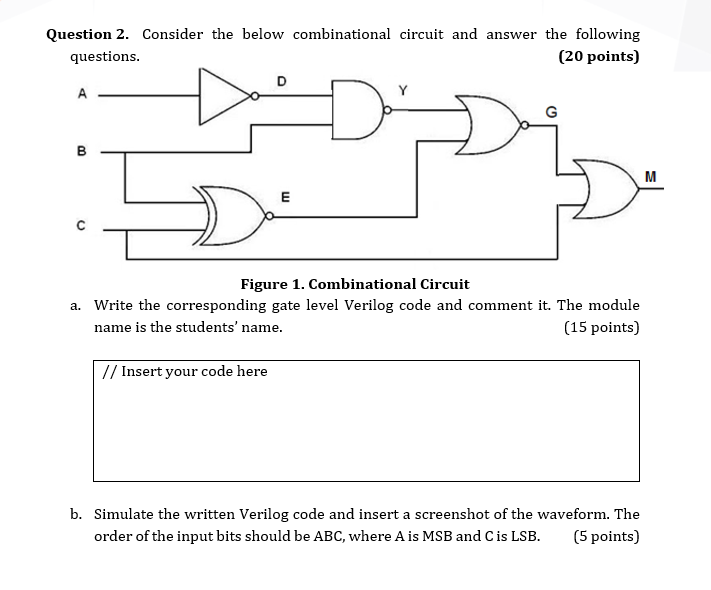 Solved Question 2. Consider the below combinational circuit | Chegg.com