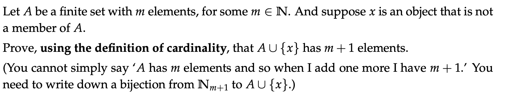 Solved Let A be a finite set with m elements, for some m∈N. | Chegg.com