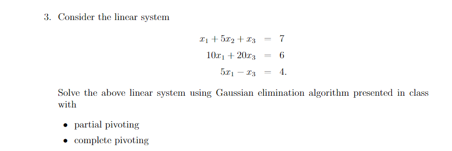 Solved 3. Consider the linear system | Chegg.com