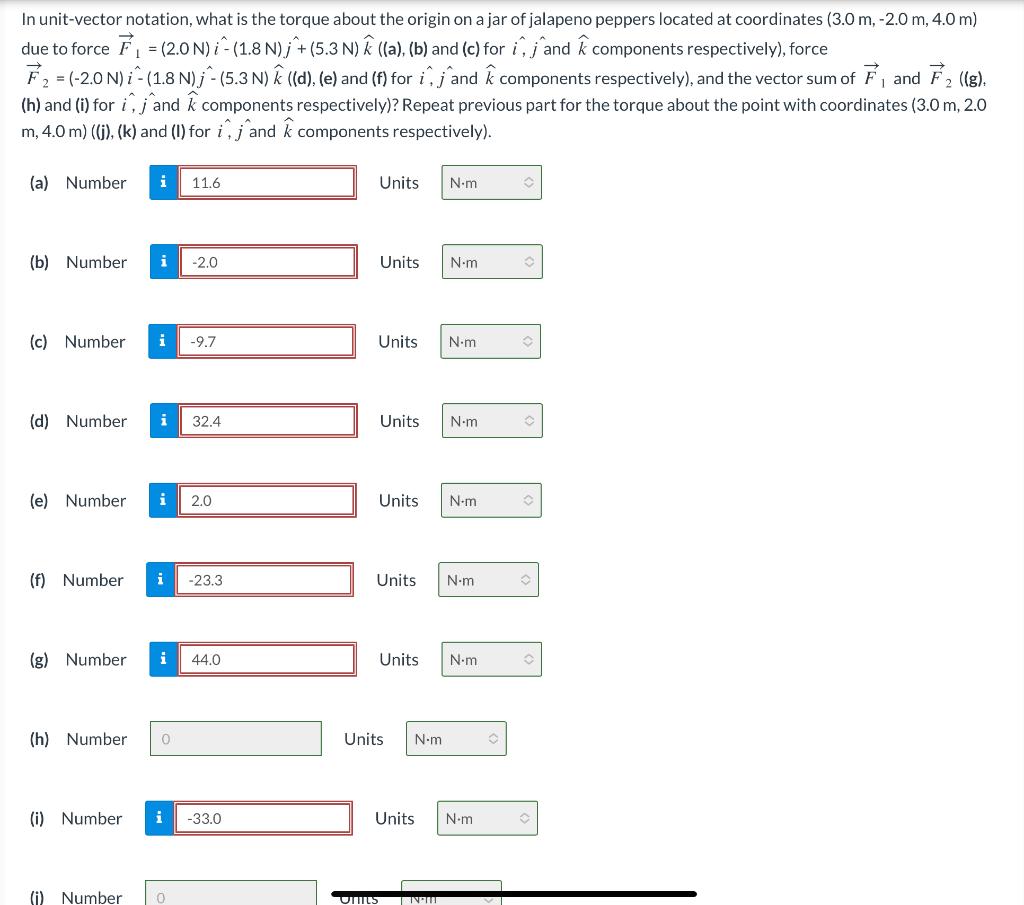 Solved In unit-vector notation, what is the torque about the | Chegg.com