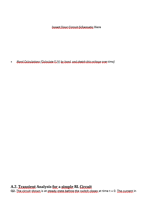 Solved PSpice Lab 8 First Order Circuits with PSpice | Chegg.com