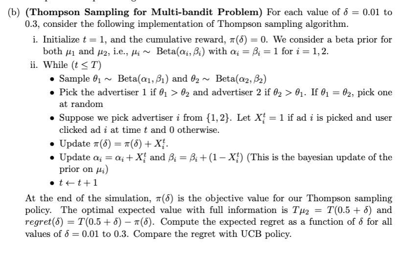 Consider a multi-bandit problem with 2 arms with | Chegg.com