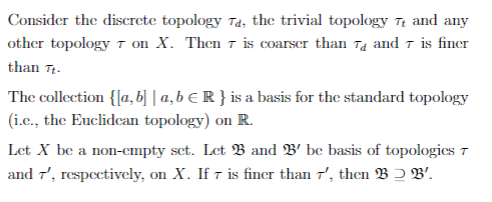 Solved Consider the discrete topology T, the trivial | Chegg.com