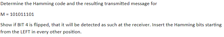 Solved Determine the Hamming code and the resulting | Chegg.com