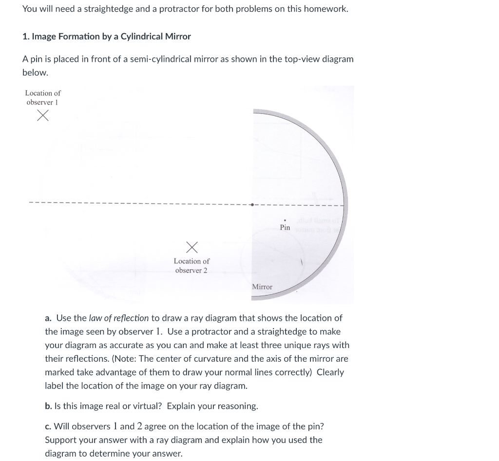 Solved You will need a straightedge and a protractor for | Chegg.com