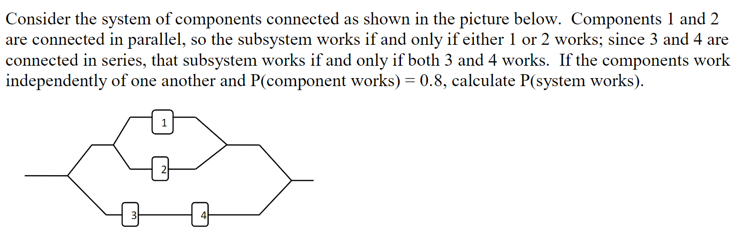 Solved Consider the system of components connected as shown | Chegg.com