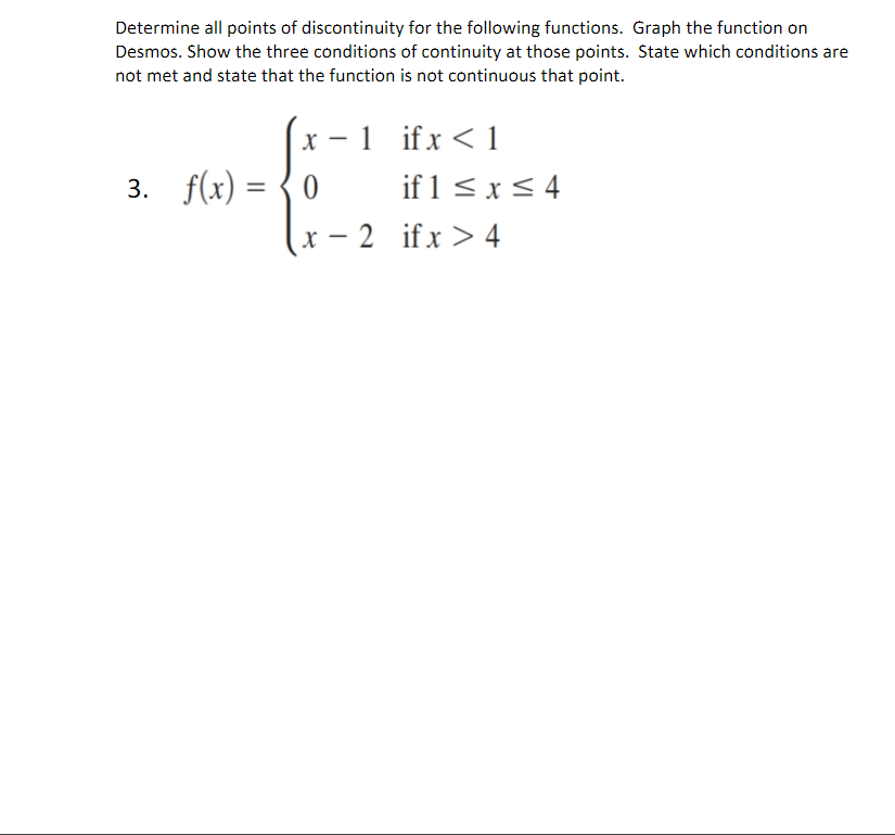 Solved Determine all points of discontinuity for the | Chegg.com