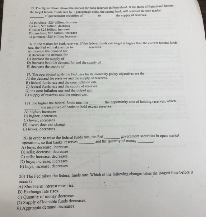 Solved 11) The Federal Reserve monetary policy goals of | Chegg.com