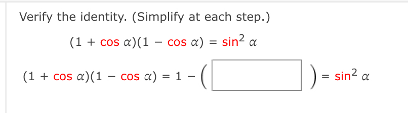 Solved Verify the identity. (Simplify at each | Chegg.com