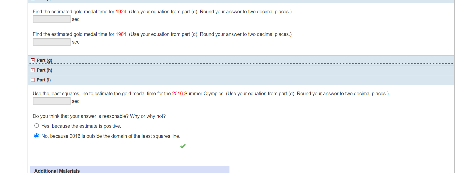 Solved Part (a) Part (b) Part (c) Part (d) Calculate the | Chegg.com