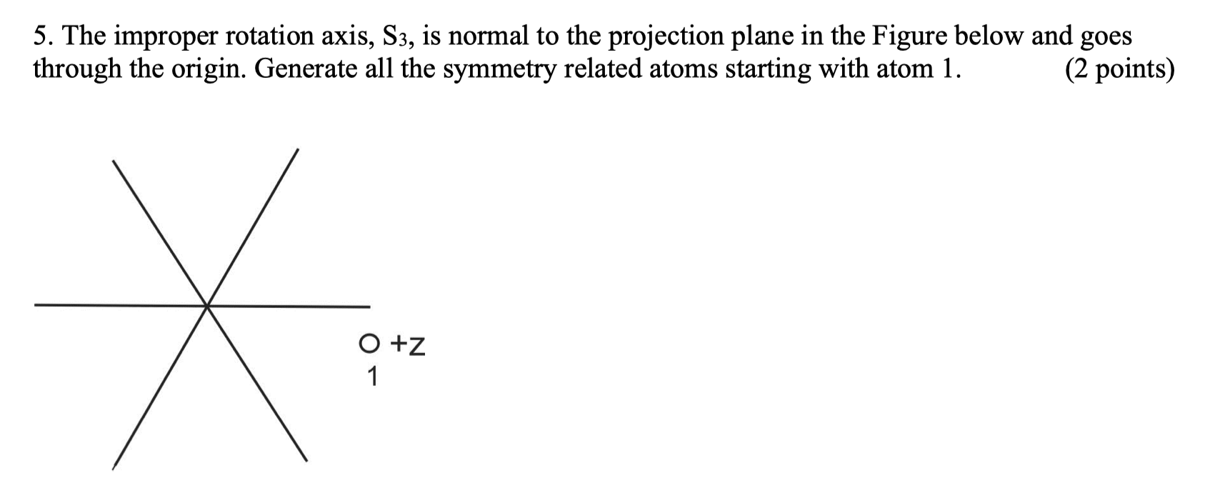 Solved 5. The improper rotation axis, S3, is normal to the | Chegg.com