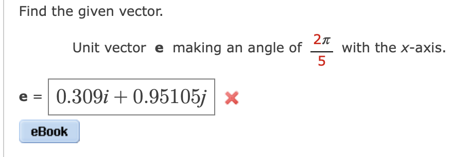 Solved Find the given vector. 20 Unit vector e making an | Chegg.com
