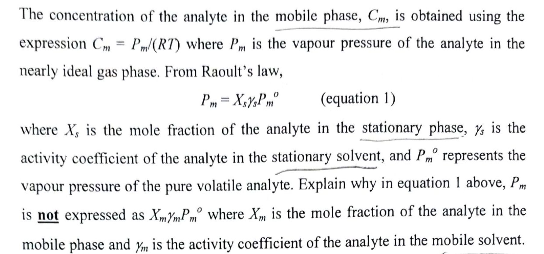 Solved The concentration of the analyte in the mobile phase, | Chegg.com