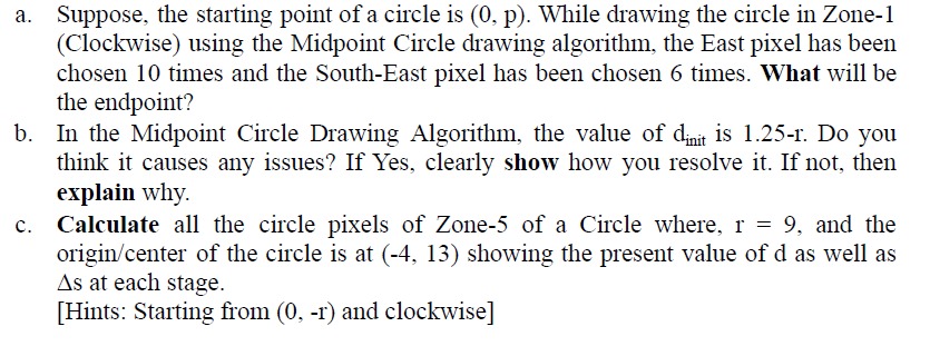 Solved a. Suppose, the starting point of a circle is (0,p). | Chegg.com