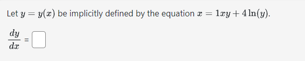 Solved Let y=y(x) be implicitly defined by the equation | Chegg.com