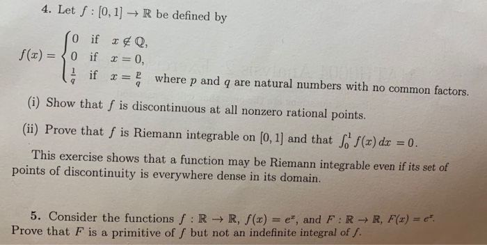 Solved 4. Let f: [0, 1] -R be defined by f(x)0 if 0, if x | Chegg.com